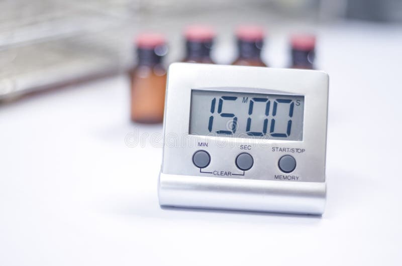 White Timer Clock in Laboratory Stock Illustration - Illustration of ...