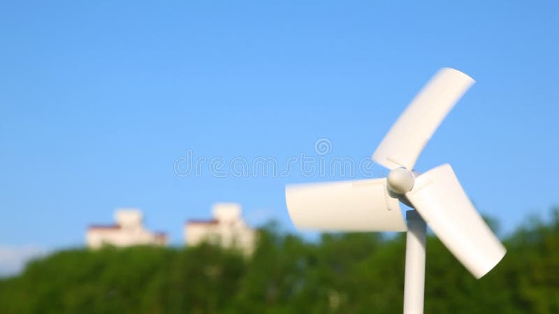 White Tiny Wind Driven Generator Rotating, Nature Stock Video - Video ...