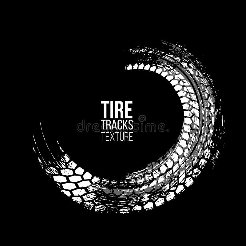 Tire Track Texture Set Isolated on White Background. Vector Design ...