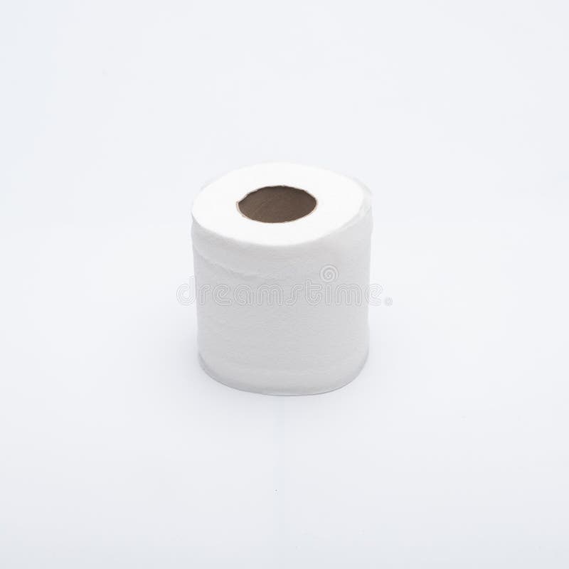 White Tissue Roll on White Background Stock Photo - Image of ...