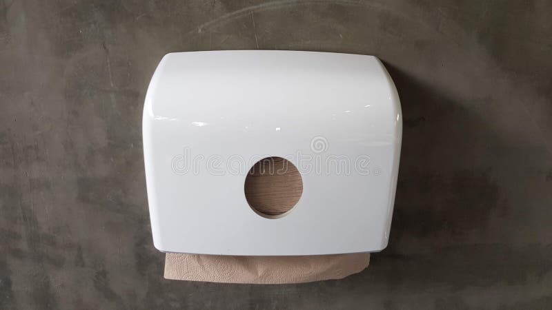 White Tissue Wall Box in Restroom Stock Photo - Image of plastic, home ...