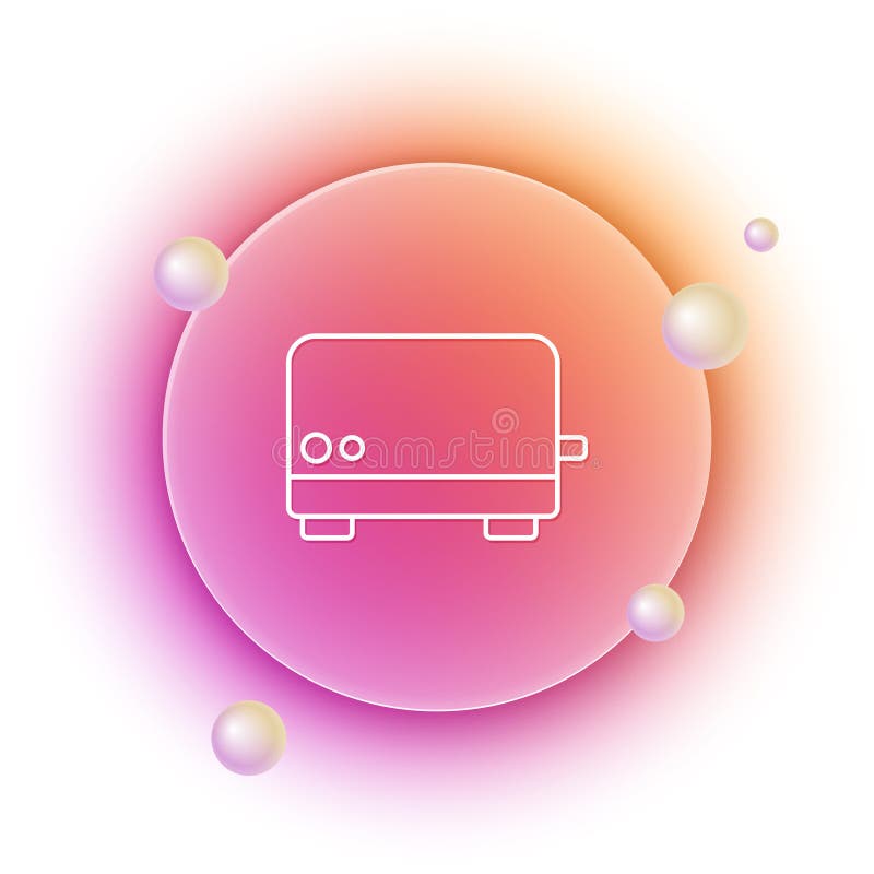 White Toaster Icon Isolated on White Background. Orange and Pink Gradient Circle Background ...