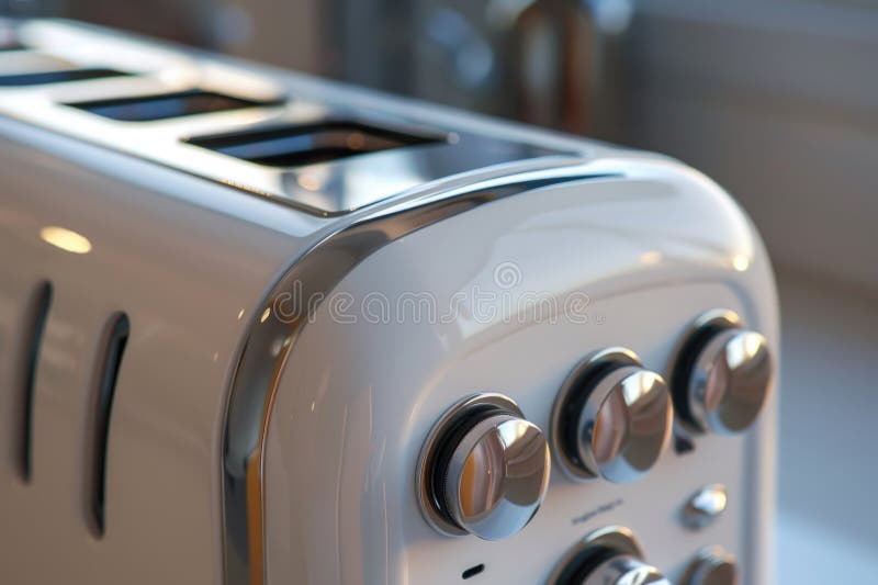 A White Toaster Sits on Top of a Counter in a Modern Kitchen Setting ...