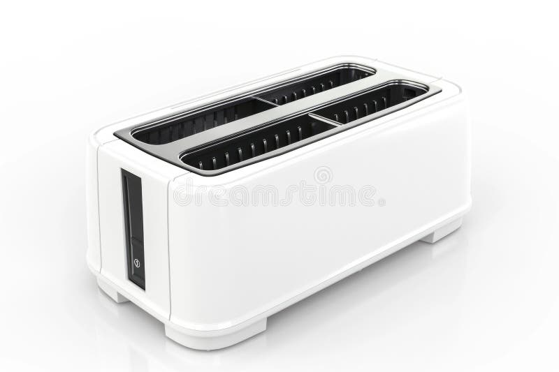 A White Toaster Sitting on Top of a Kitchen Counter Stock Photo - Image ...