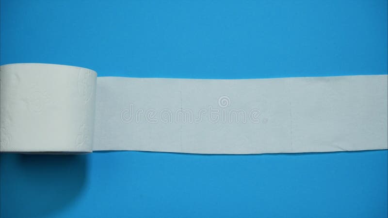 White Toilet Paper on Blue Background. Stop Motion Animation Stock ...