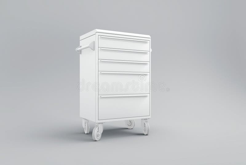 White Tool Trolley on a Gray Studio Background. Minimal Concept Stock ...