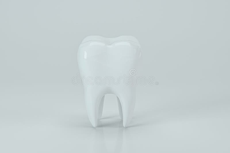 White Tooth with White Background, 3d Rendering Stock Illustration ...