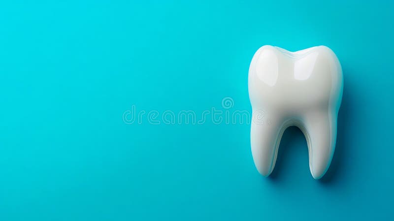 A White Tooth on a Blue Background Stock Illustration - Illustration of ...