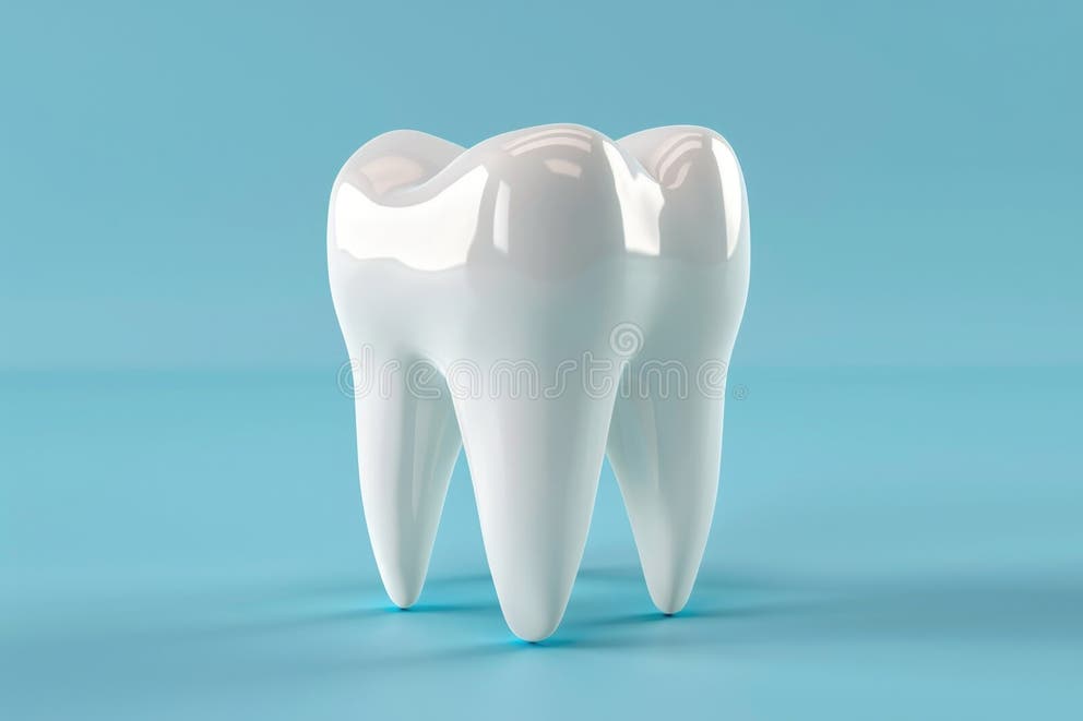 White Tooth on Blue Surface Stock Image - Image of surface, tooth ...