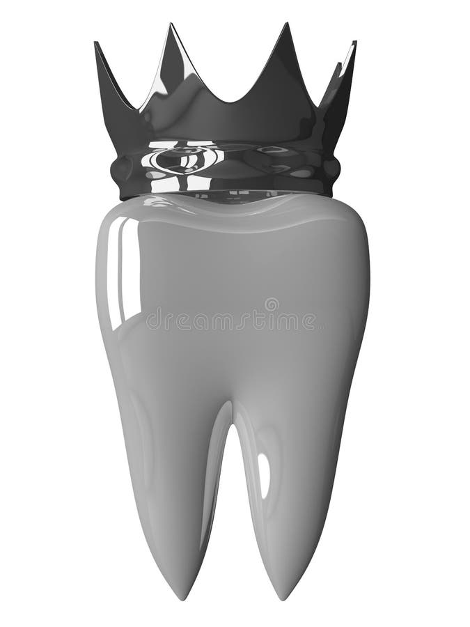White tooth with crown stock illustration. Illustration of nickel ...