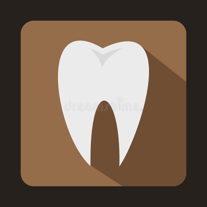 White Tooth Icon in Flat Style Stock Vector - Illustration of dent ...