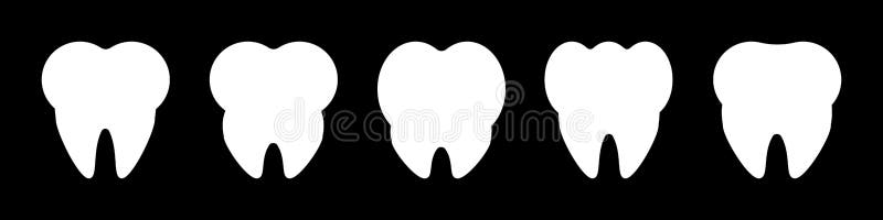 White Tooth Icon. Teeth Dentist Icon Flat Sign, Symbol. Vector ...