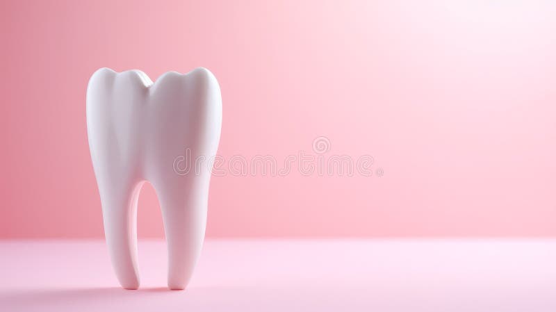 White Tooth Model on Pink Background. Generative AI. Stock Photo ...