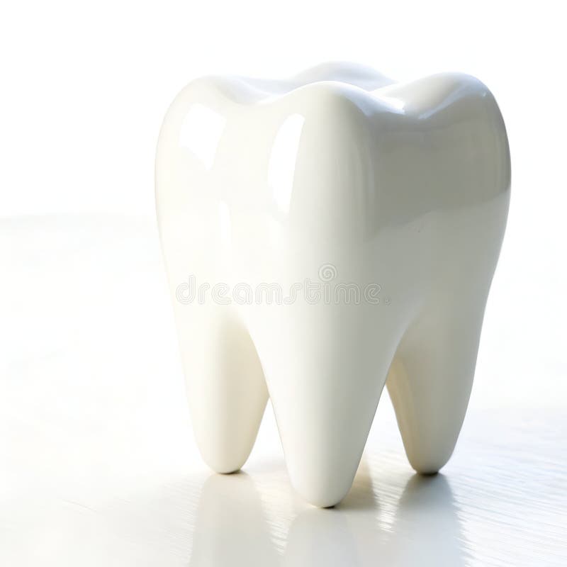 White Tooth Model Isolated on White Background Stock Illustration ...
