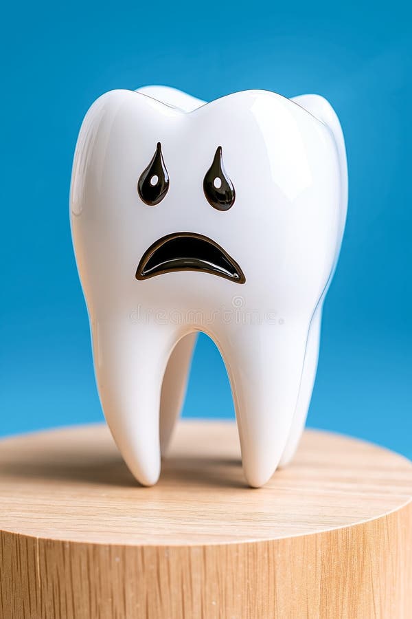 A White Tooth with a Sad Face on Top of it Stock Illustration ...