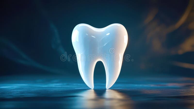 White Tooth is Shown on a Blue Surface Stock Illustration ...