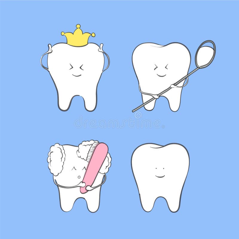 Tooth cartoon illustration stock vector. Illustration of background ...