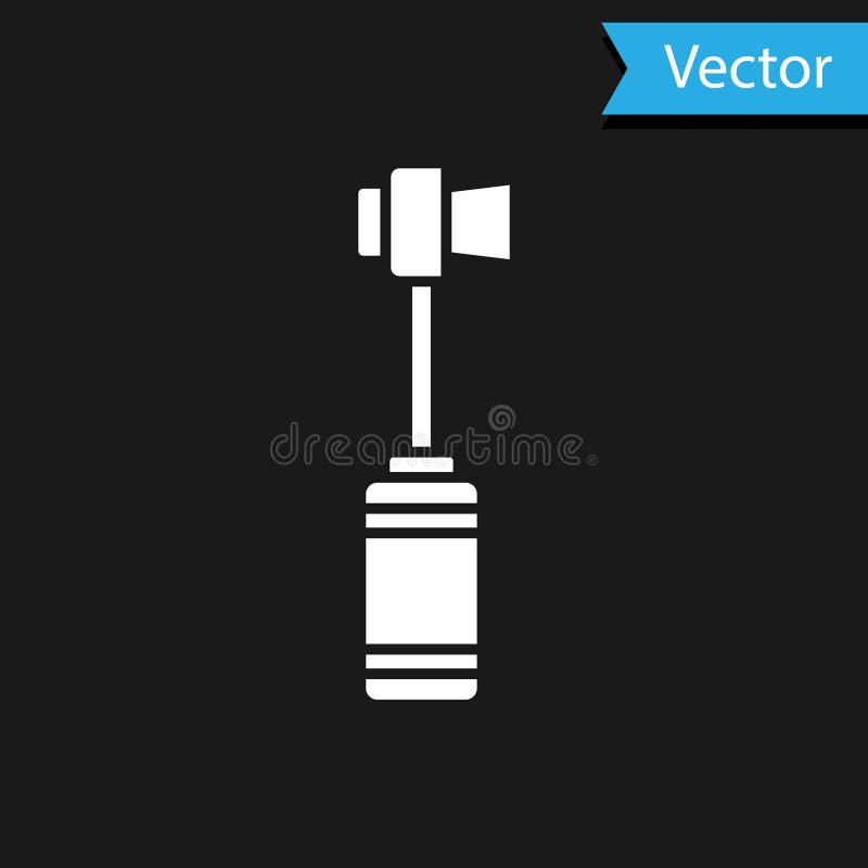 White Toothbrush Icon Isolated on Black Background. Vector Stock ...