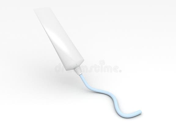 White Toothpaste Tube with Blue Toothpaste Stock Illustration ...
