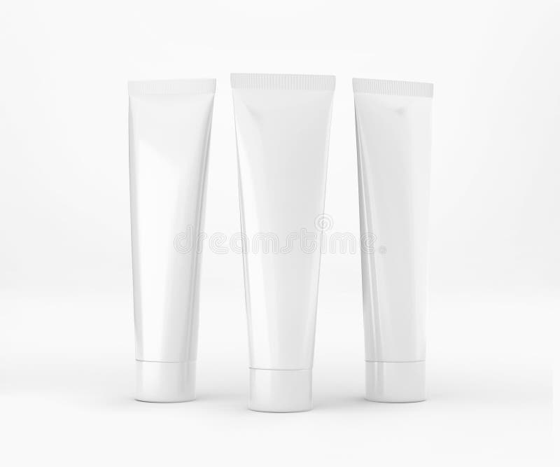 White Toothpaste Tube with Box, Blank Container 3D Rendering Isolated ...