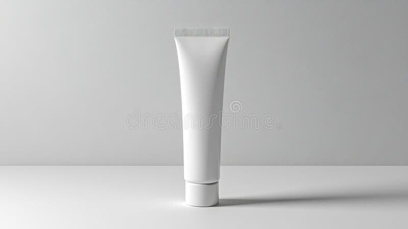 White Toothpaste Tube with Matte Texture and White Cap, Standing on ...
