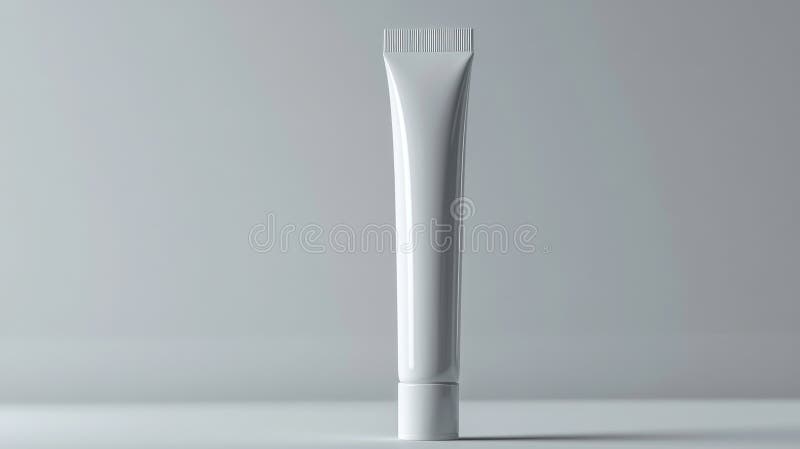White Toothpaste Tube with Matte Texture and White Cap, Standing ...
