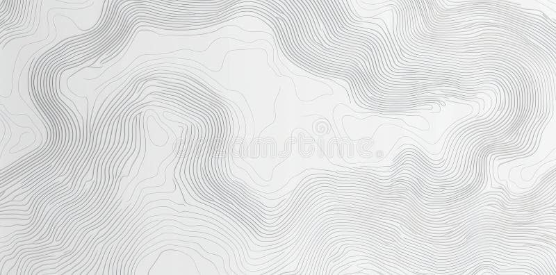 A White Topographic Map with Lines on an Abstract Background of Curved ...