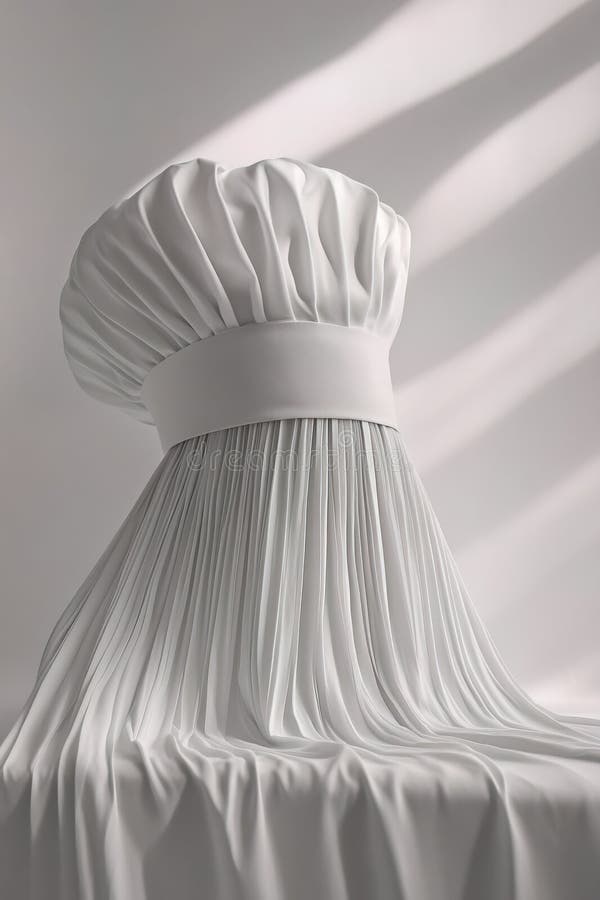 A White Toque Chef Hat Resting on a White Background Stock Illustration ...