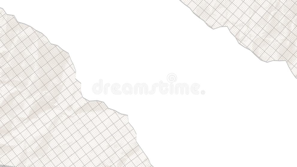 White Torn Checkered Paper Rip Pieces of Sheet Edge, Frame Made of Note ...