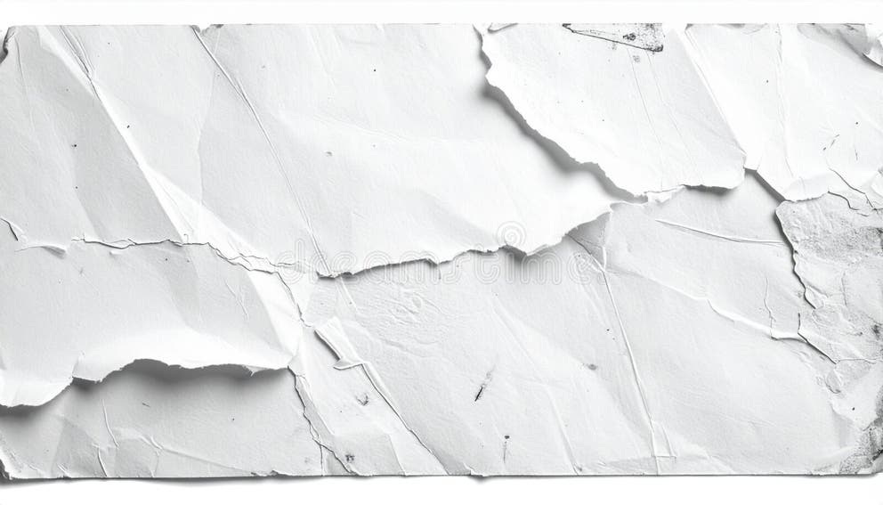 White Torn and Crumpled Paper Texture Background Stock Illustration ...