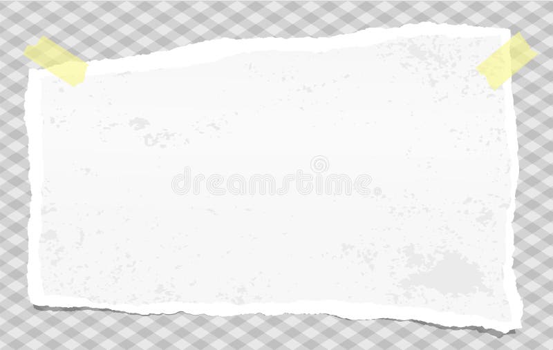 White Torn Note, Notebook Paper with Torn Edges and Stains Stuck with ...