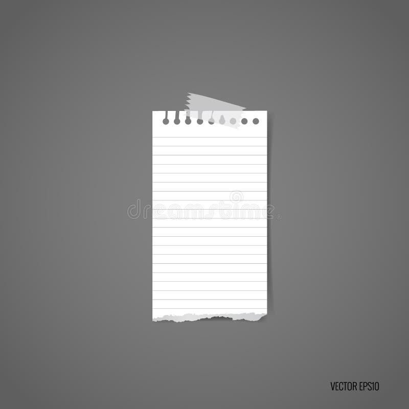 White Torn Note Papers. Vector Illustration Stock Vector - Illustration ...