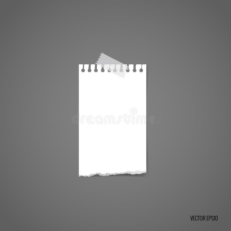 White Torn Note Papers. Vector Illustration Stock Vector - Illustration ...