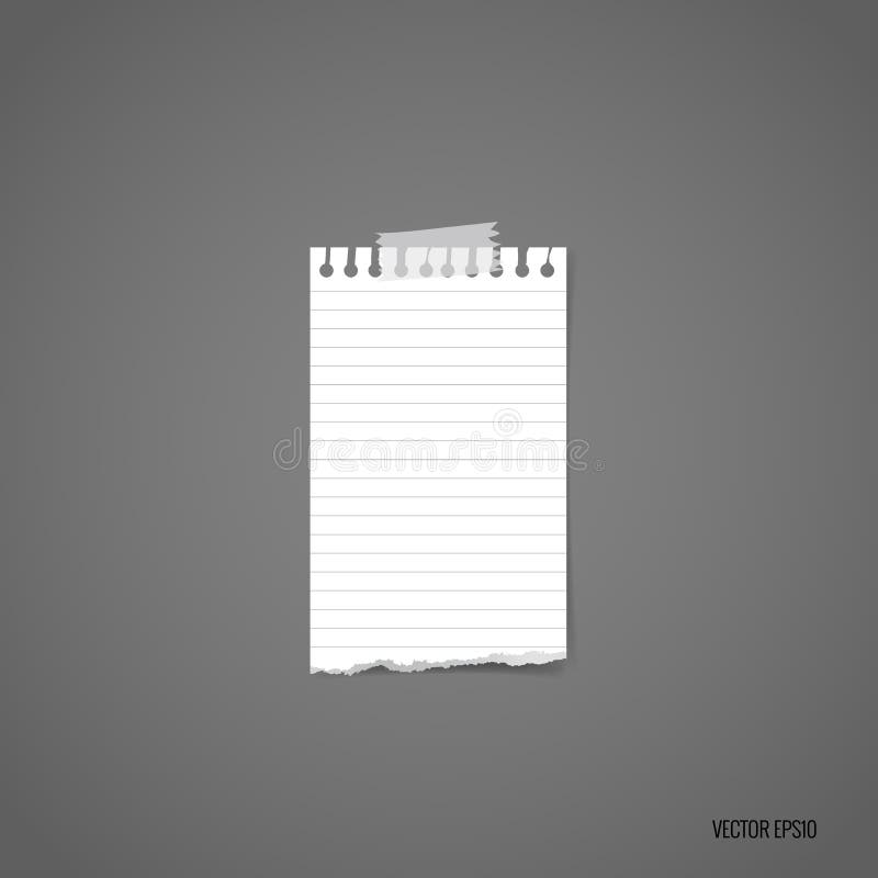 White Torn Note Papers. Vector Illustration Stock Vector - Illustration ...