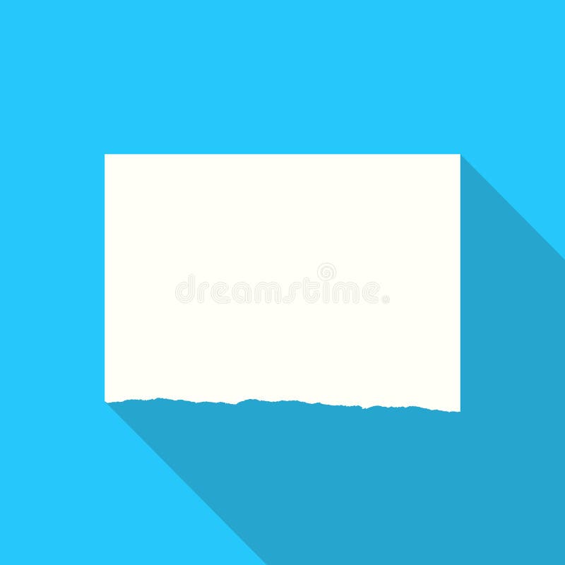 White Torn Paper Icon Vector in Flat Style Stock Vector - Illustration ...