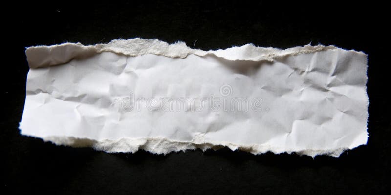 White Torn Paper Message Isolated on Black Background Stock ...