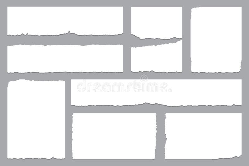 White Torn Paper Rip Pieces Stock Vector - Illustration of border, copy ...