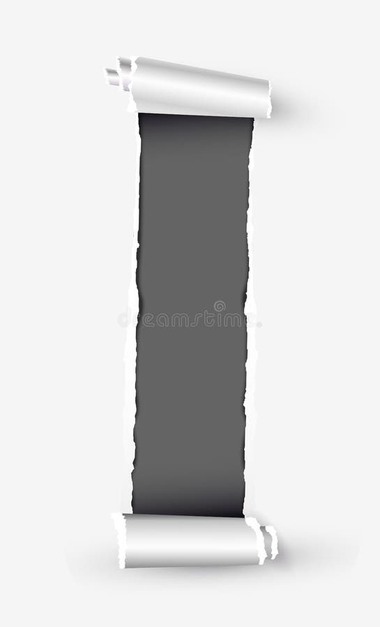 White Torn Paper Scroll with Space for Text Stock Illustration ...