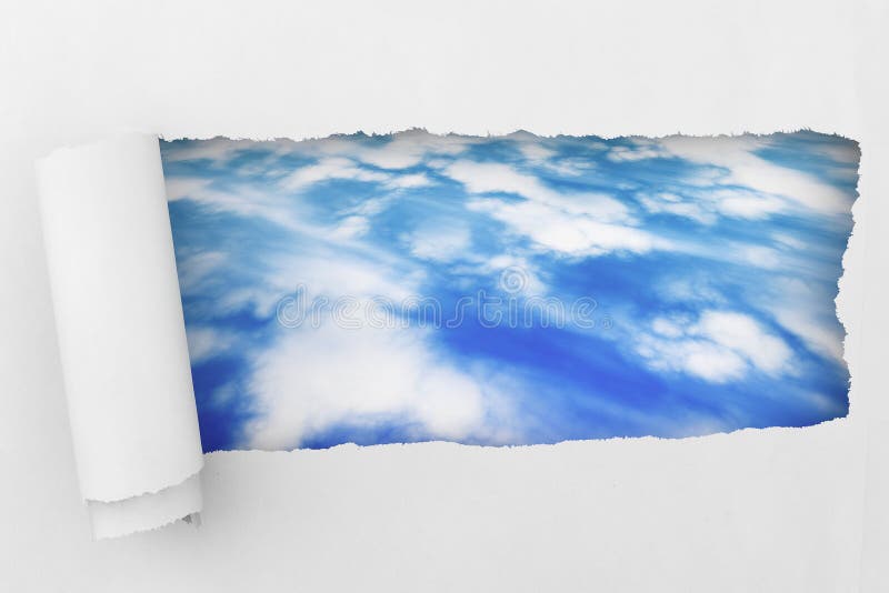 Ripped paper and sky stock image. Image of rough, illustration - 14137529