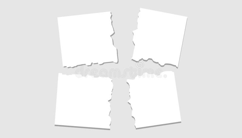 White Torn or Ripped Paper Sheet. Scrapbook Edge, Notebook Tear or ...