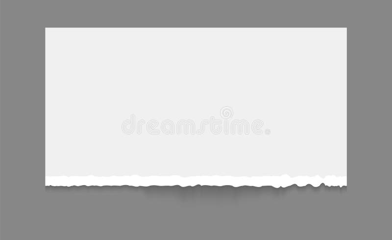 White Torn or Ripped Paper Sheet. Scrapbook Edge, Notebook Tear or ...