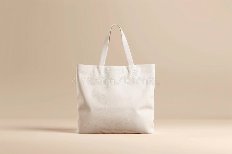 A White Tote Bag is Placed on Top of a Table, Showcasing a Simple and ...