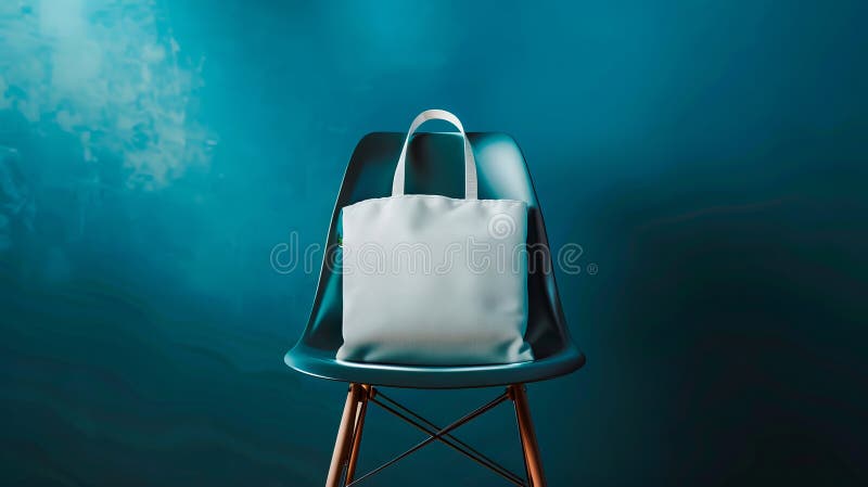 A White Tote Bag Sitting on a Chair Stock Image - Image of pillow ...