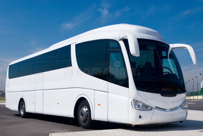 White Tour Bus stock photo. Image of hotel, holiday, busy - 11265956