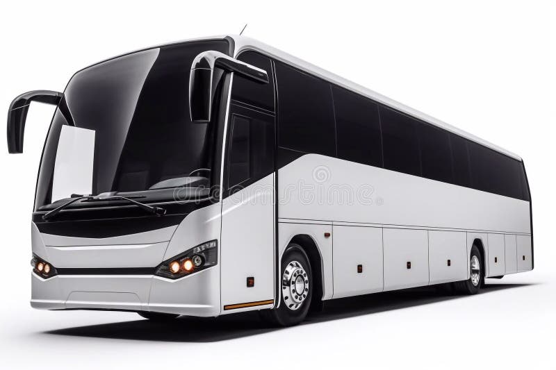 White Tour Bus stock photo. Image of mass, hotel, drive - 10177874