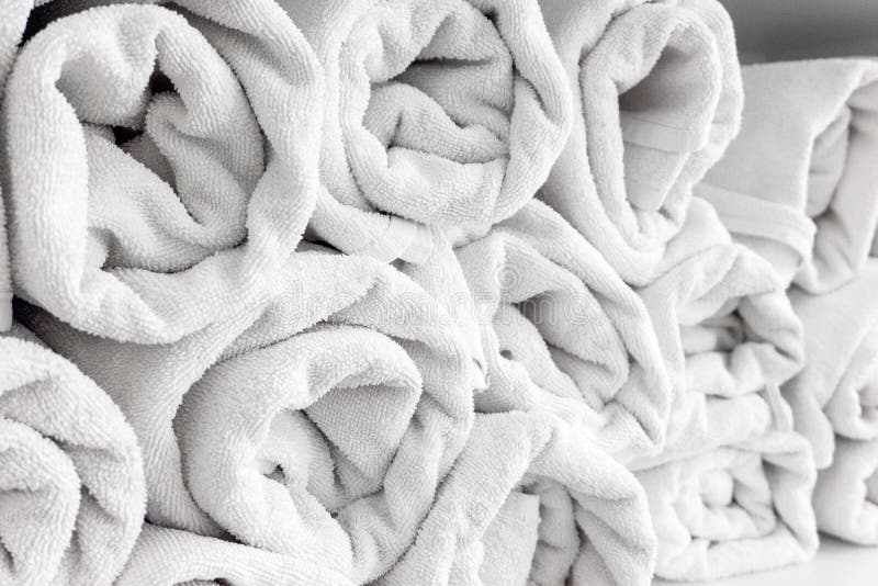White Towels Pattern. Bathroom, Spa, Sauna Concept Stock Image - Image ...