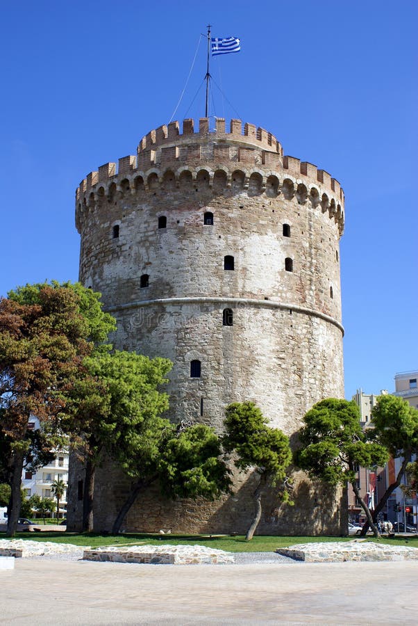 White tower stock image. Image of tower, ancient, tree - 1640837