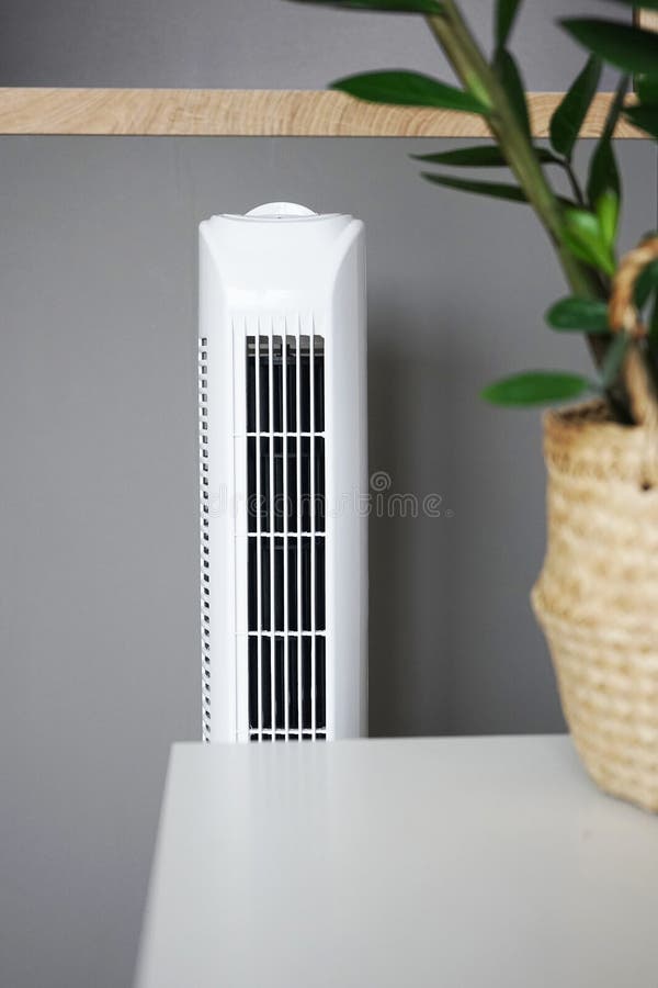 White Tower Fan in a Modern Interior Stock Photo - Image of room ...