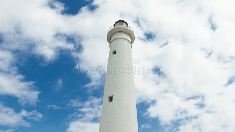 White Tower Lighthouse in Daylight with Clouds Stock Image - Image of ...
