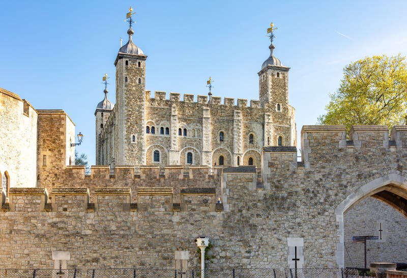 White Tower in Tower of London, UK Stock Image - Image of cityscape ...
